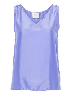 FORTE_FORTE Sleeveless Silk Top - Purple