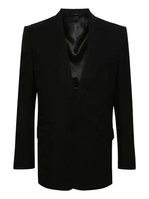 Dolce & Gabbana Monogram-jacquard Wool Blazer - Black