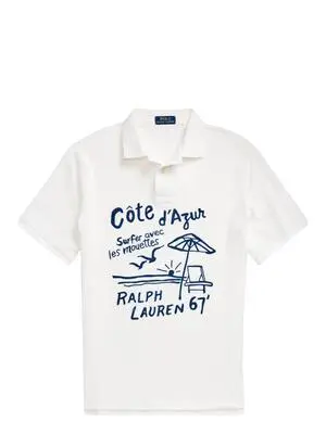Polo Ralph Lauren Côte D'azur-print Cotton Polo Shirt - White