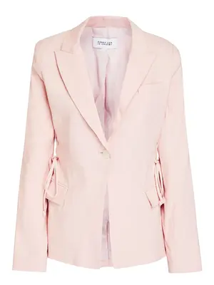 Derek Lam 10 Crosby Rhonda Lace-up Linen-blend Blazer - Pastel Pink