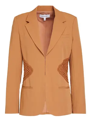 Derek Lam 10 Crosby Jad Crochet-trimmed Twill Blazer - Camel