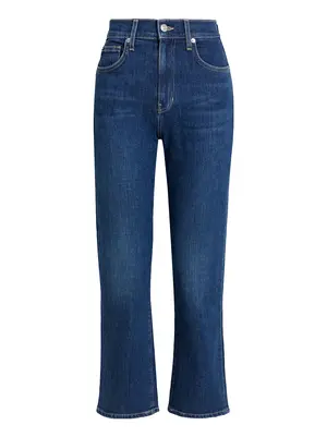Veronica Beard Joey High-rise Straight-leg Jeans - Mid Denim