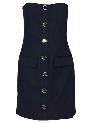 Veronica Beard Aldrich Strapless Mini Dress - Navy