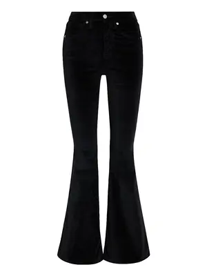 Veronica Beard Sheridan Cotton-blend Velvet Flared Pants - Black