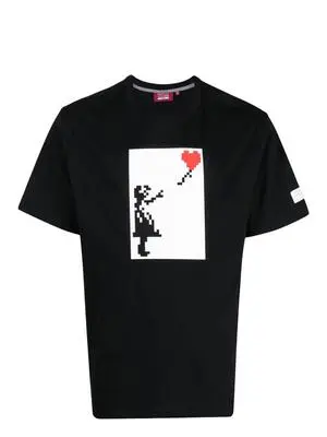 MOSTLY HEARD RARELY SEEN 8-BIT Floating Heart Cotton T-shirt - Black