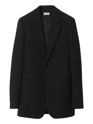 Burberry Checked Wool Blazer - Black