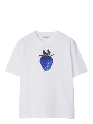 Burberry Strawberry-print Cotton T-shirt - White