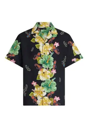 Etro Floral-print Cotton Shirt - Black