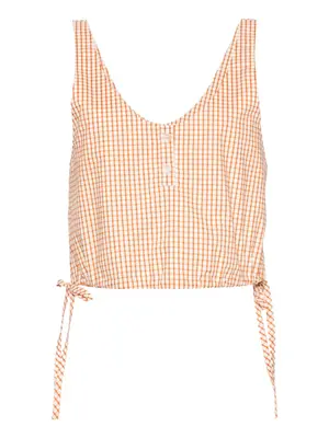 FORTE_FORTE Forte Forte Checked Cropped Top