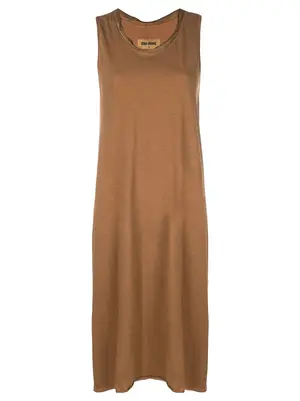 UMA WANG Sleeveless Midi Dress - Brown