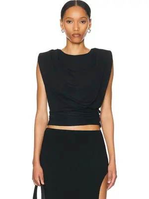 Simkhai Daton Draped Top - Black
