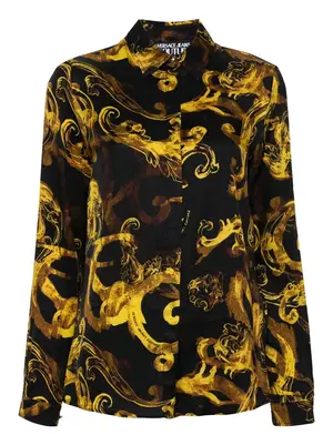 Versace Watercolour Couture-print Shirt - Black