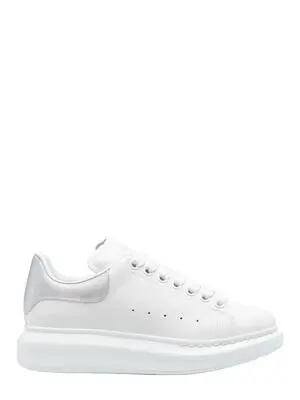 Alexander McQueen Iridescent-panel Leather Sneakers - White