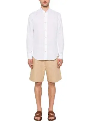 Eleventy Slub-texture Linen Shirt - White
