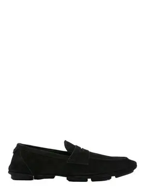 Dolce & Gabbana Logo-plaque Suede Loafers - Black