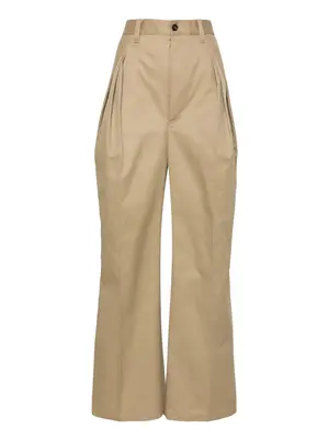 MAISON MARGIELA Pleat-detailed Twill Trousers - Neutrals