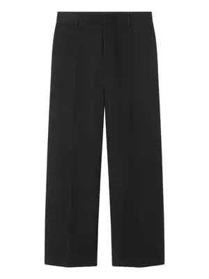 Versace Wide-leg Virgin Wool Trousers - Black