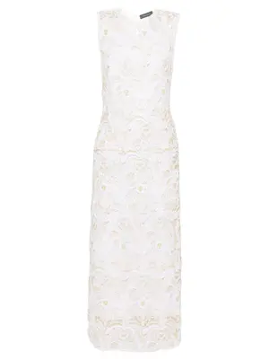 Fabiana Filippi X Benni Bosetto Fabula-macramé Midi Dress - White