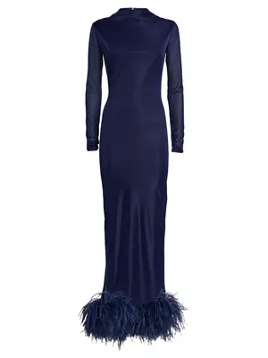 16ARLINGTON 16Arlington Luna Feather-Trim Gown