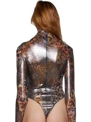 MUGLER Printed Bodysuit - Octopus And Silver