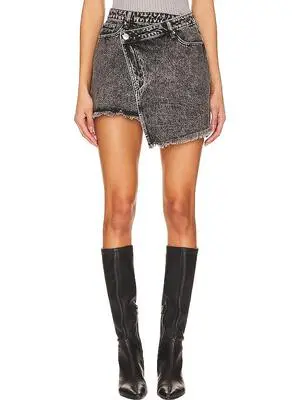 Steve Madden Kyla Denim Mini Skirt - Black