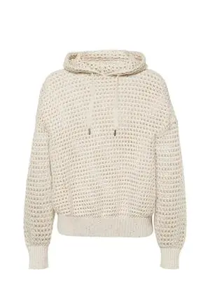 Brunello Cucinelli Open-knit Hoodie - Beige