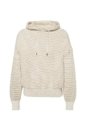 Brunello Cucinelli Open-knit Hoodie - Beige