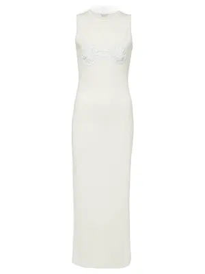 Magda Butrym Crochet-trimmed Cotton Midi Dress - White
