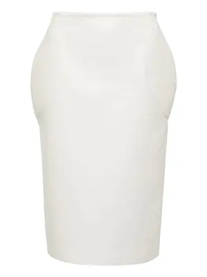 Alaïa Leather Pencil Skirt - White
