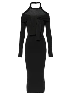 Jacquemus Jacquemus La Robe Doble Wool-Blend Midi Dress Black