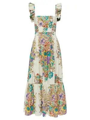 Etro Floral Cotton Poplin Maxi Dress - Multicoloured