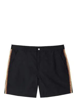 Paul Smith Recycled-polyester 'signature Stripe' Swim Shorts - Black