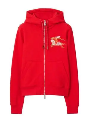Burberry Cotton Zip Hoodie - Crayon Red