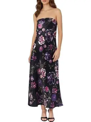 Cami Nyc Noelle Strapless Satin Dress - Dark Stormy