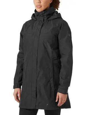Helly Hansen Aden Waterproof Hooded Longline Rain Jacket - Black