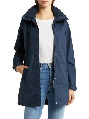 Helly Hansen Aden Waterproof Hooded Longline Rain Jacket - Navy