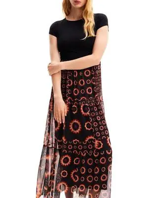 Desigual Geometric Print Midi Dress - Black