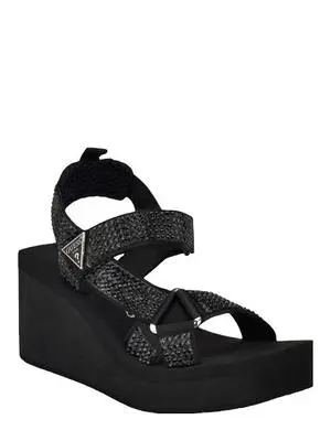 Guess GUESS Dawsin Platform Wedge Sandals Black