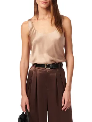 Cami Nyc CAMI NYC Andressa Silk Shell Latte