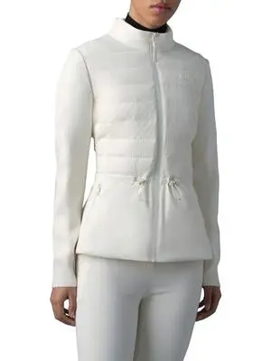 Mackage Laika Mixed Media Peplum Down Jacket - Cream
