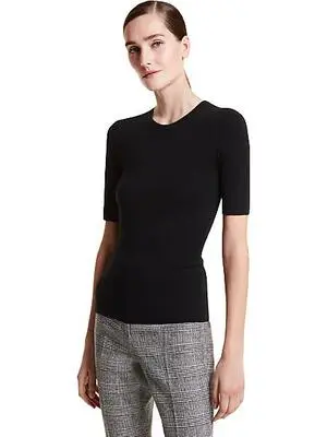 Michael Kors Cashmere Three-quarter Sleeve Sweater - Black