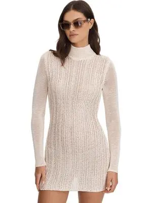 Savannah Morrow Sheer Mini Dress - Ivory
