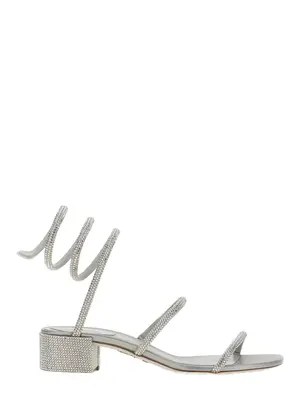 Rene Caovilla Rene Caovilla Cleo Satin Sandals With Rhinestones Grey