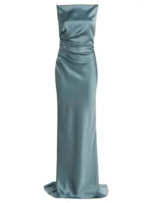 Amsale Draped Satin Gown - Twilight