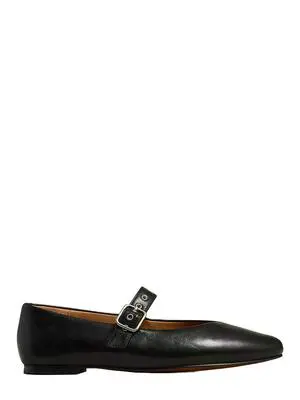 Madewell Remy Leather Mary Jane Flats - True Black