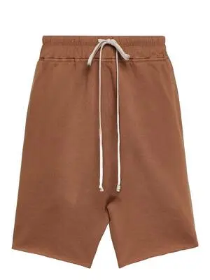 Rick Owens Cotton Jersey Shorts - Brown