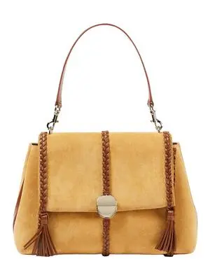 Chloé Penelope Medium Suede Shoulder Bag - Gold