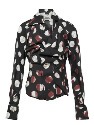 VIVIENNE WESTWOOD Gathered Cotton Poplin Shirt - Black