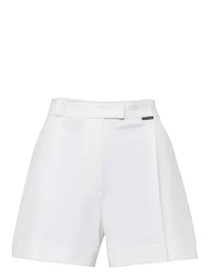 Brunello Cucinelli Pleated Cotton Shorts - White