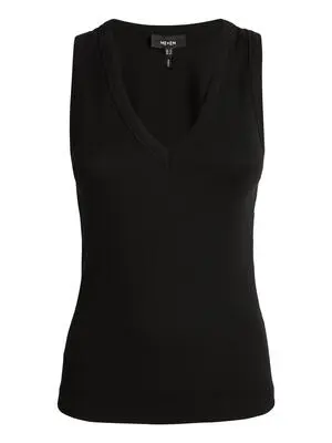 ME+EM V-neck Ribbed Ultimate Vest - Black
